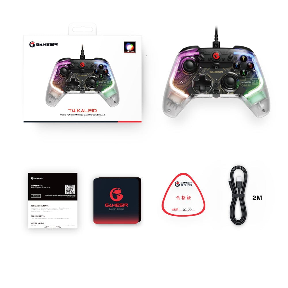 GameSir T4 Kaleid Transparent PC Controller Wired Gaming Controller for ...