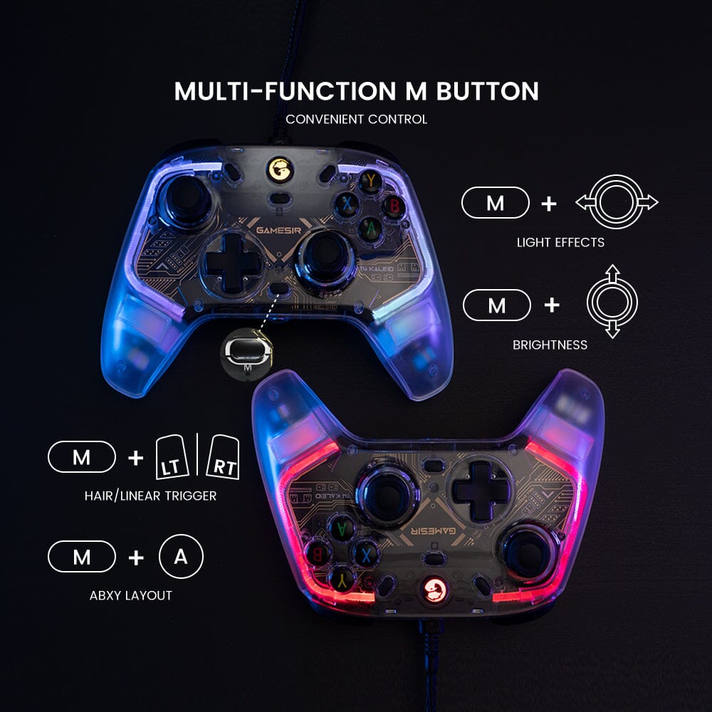 GameSir T4 Kaleid Transparent PC Controller Wired Gaming Controller for ...