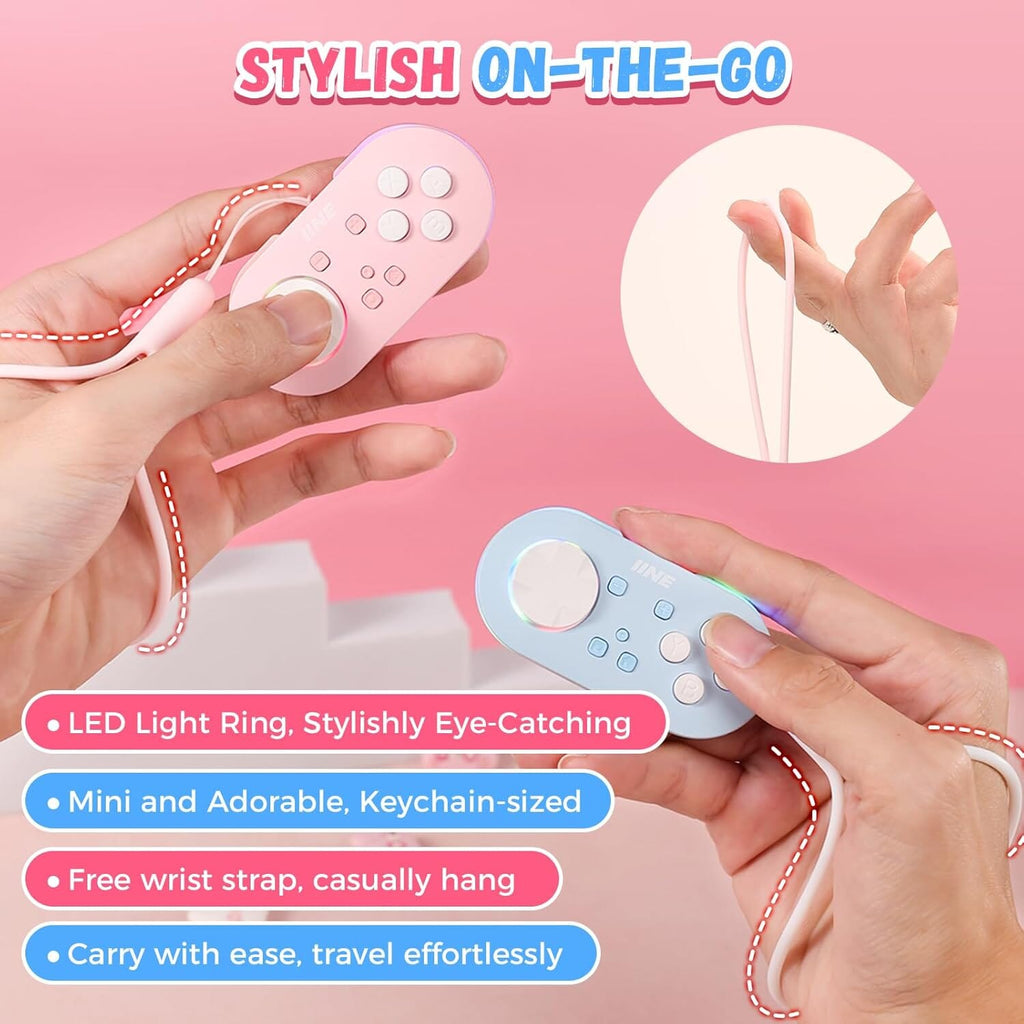 IINE Micro Bluetooth Controller, Pocket-sized Mini Gamepad for Switch/PC/Android/IOS, Pocket ...