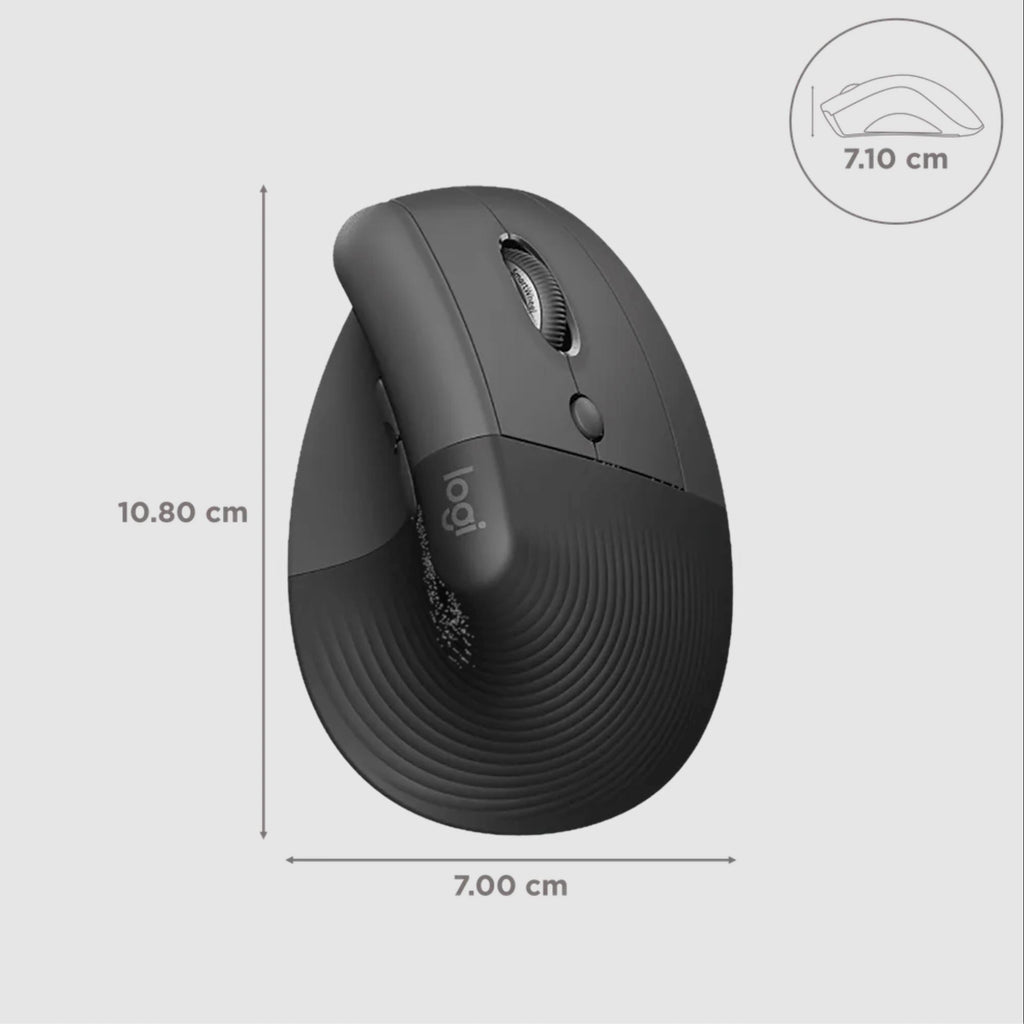 Logitech Lift Vertical Ergonomic Mouse Right-Handed Wireless Mouse ...
