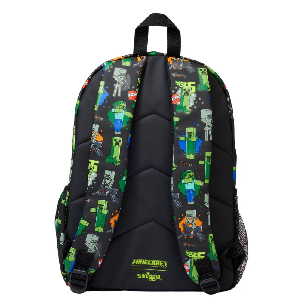 Minecraft x Smiggle Classic Backpack for Kids – Embossed Creeper Design ...