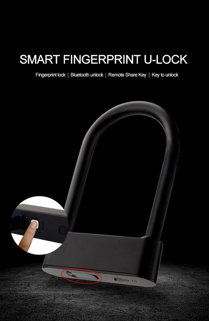 Smart Fingerprint U-Type Bicycle Lock Fingerprint U-lock Furper