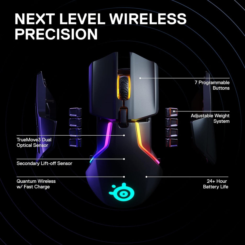 SteelSeries Rival 650 Quantum Wireless Gaming Mouse - Rapid Charging ...