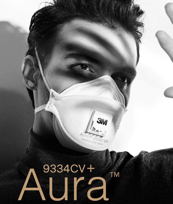 3M Aura 9334CV+ Particulate Respirator KN95 Face Mask (3psc Pack) face mask 3M