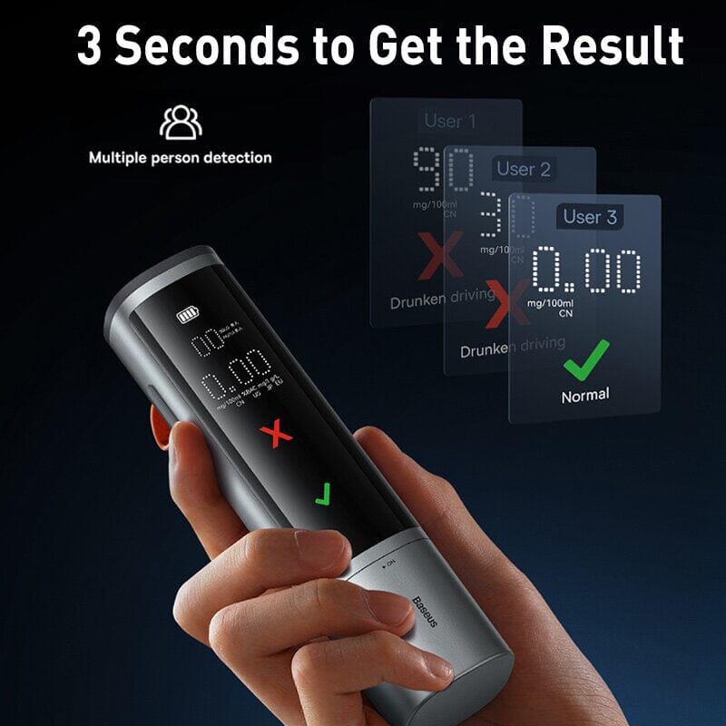 Baseus Alcohol Tester Professional Breathalyzer Alcotest With LED ...