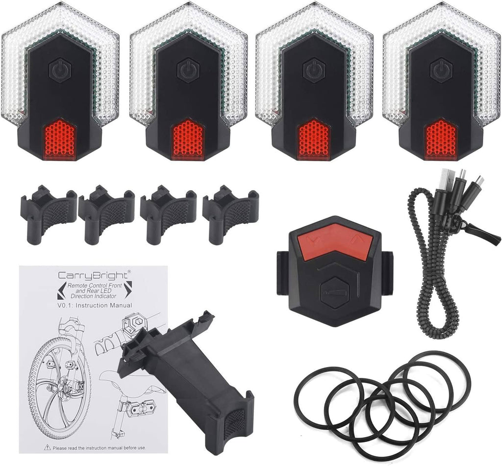 Carry Bright Bicycle Indicator Turn Signals Front and Rear Light Bike ...