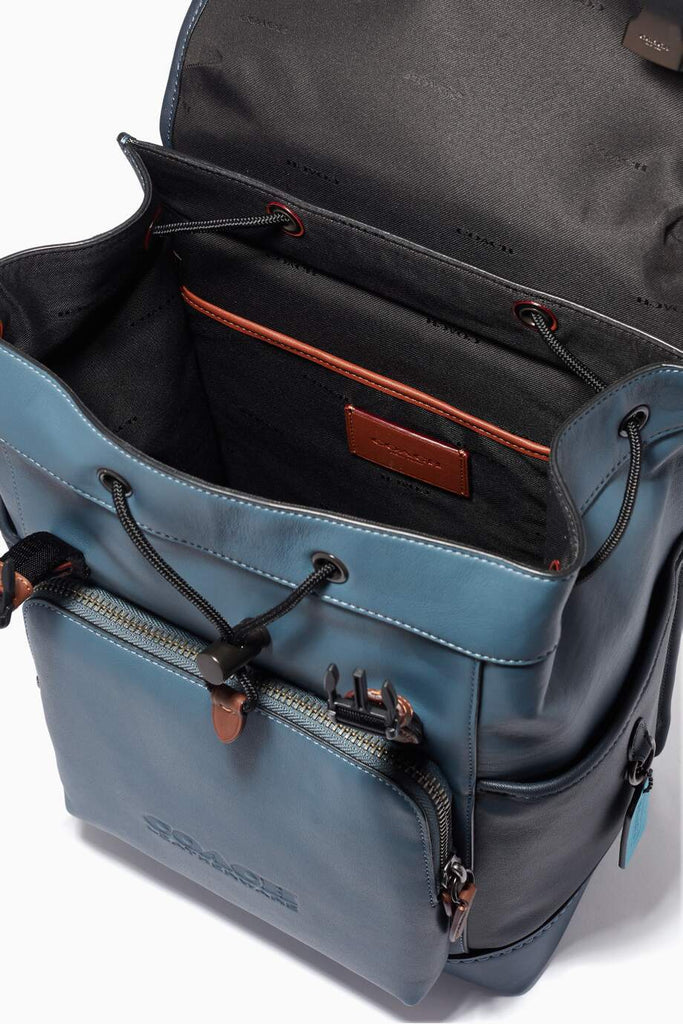 Coach League Flap Backpack in Colorblock Leather Backpack Coach