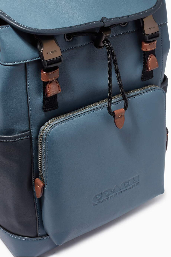 Coach League Flap Backpack in Colorblock Leather Backpack Coach