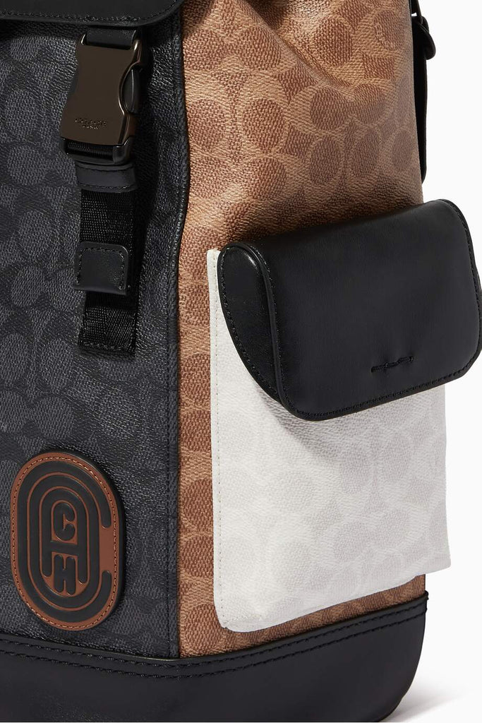 Coach Rivington Backpack in Colourblock Signature Canvas Backpack Coach