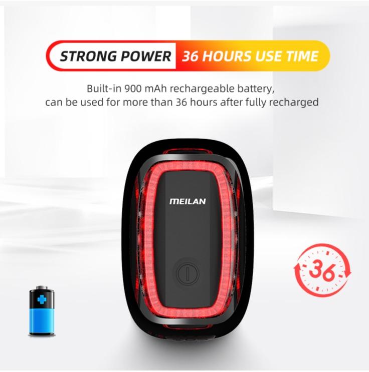 Meilan X6 Smart Bicycle Rear Tail Brake Light LED Bicycle Rear Tail ...