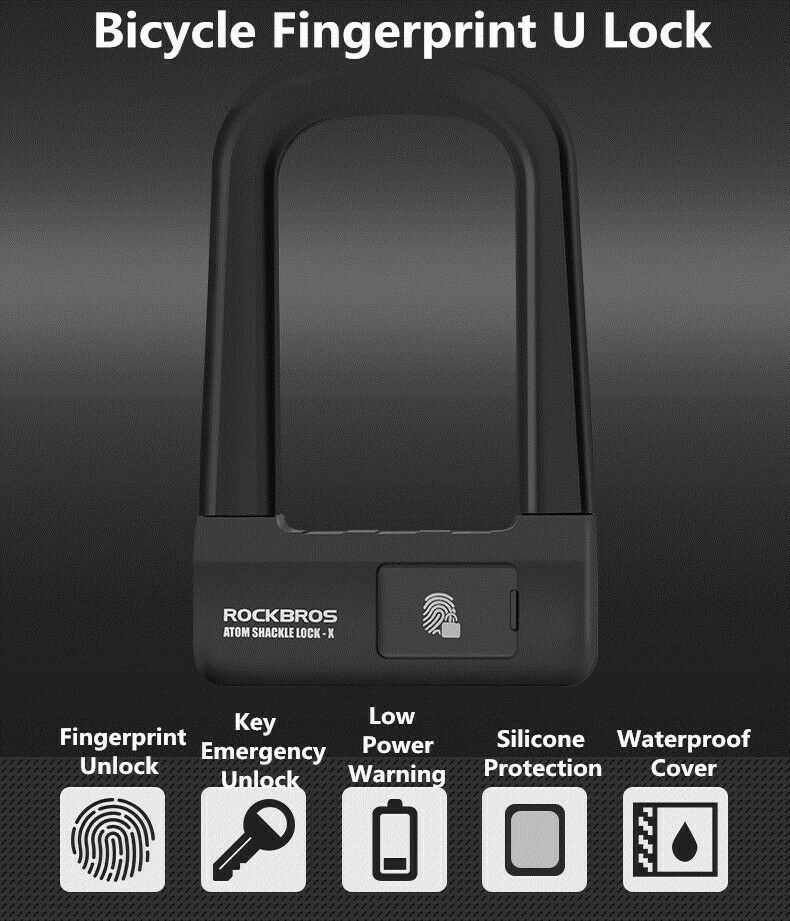 RockBros Bicycle Fingerprint Bike Lock Bike Lock Rockbros