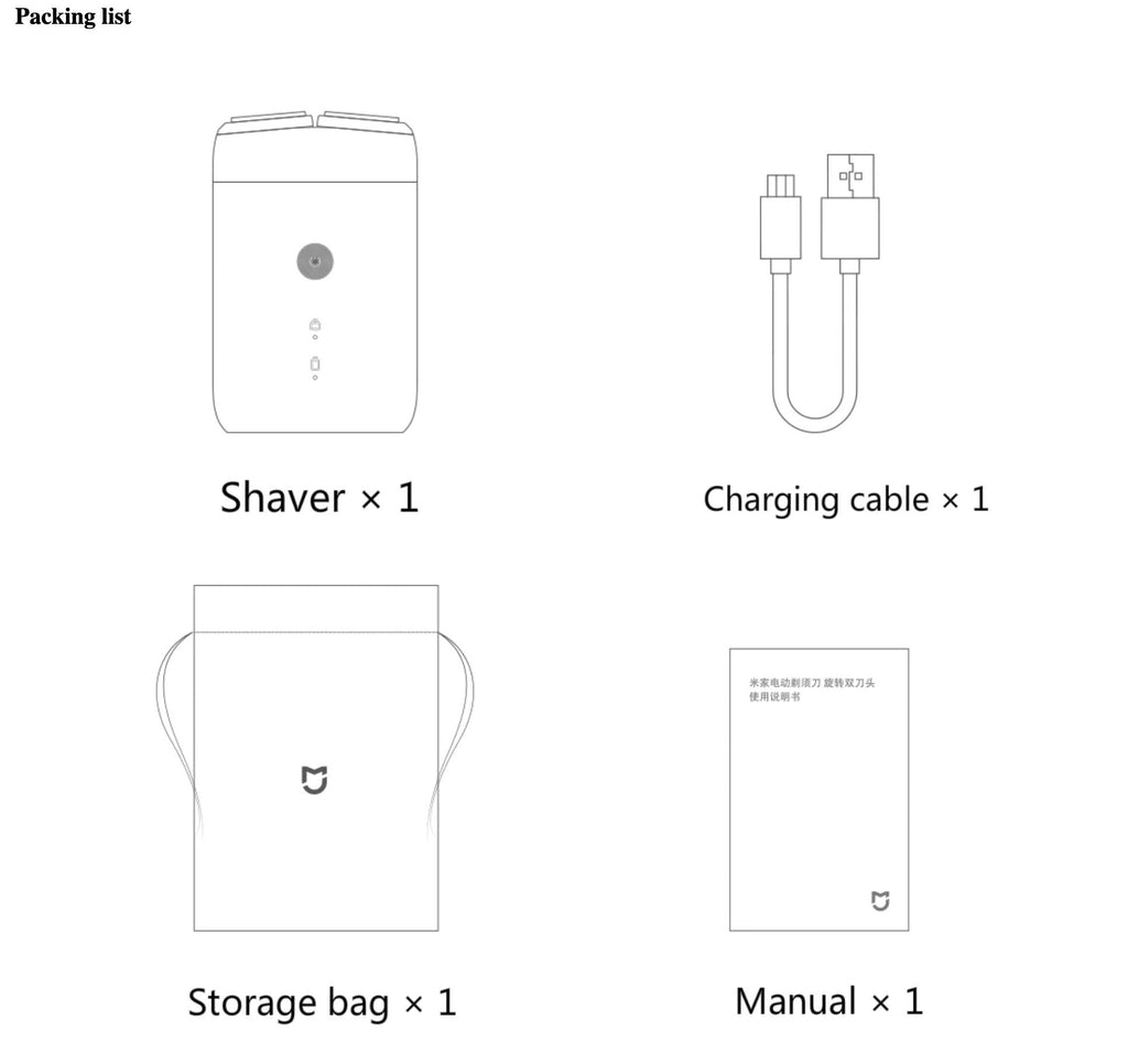 Xiaomi Mijia Electric Shaver S100 For Men Rotating Portable Waterproof ...